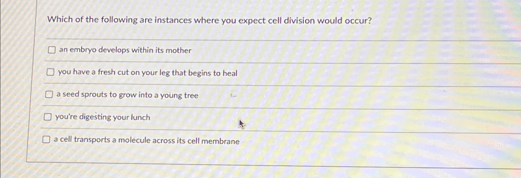 Solved Which of the following are instances where you expect | Chegg.com