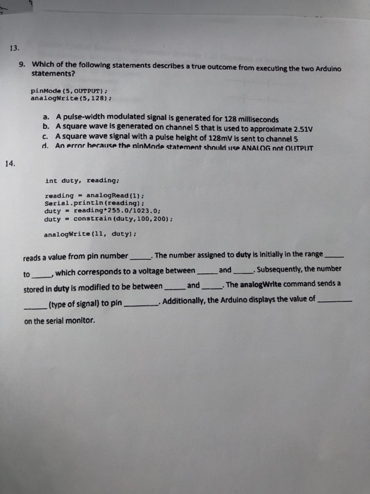 Solved 13. 9. Which of the following statements describes a | Chegg.com