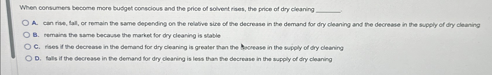 Solved When consumers become more budget conscious and the | Chegg.com