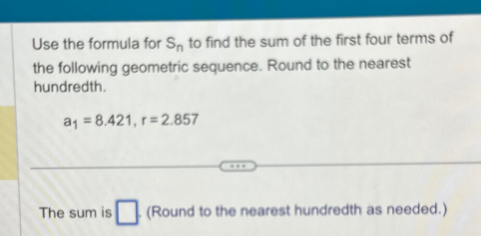 Solved Use the formula for Sn ﻿to find the sum of the first | Chegg.com