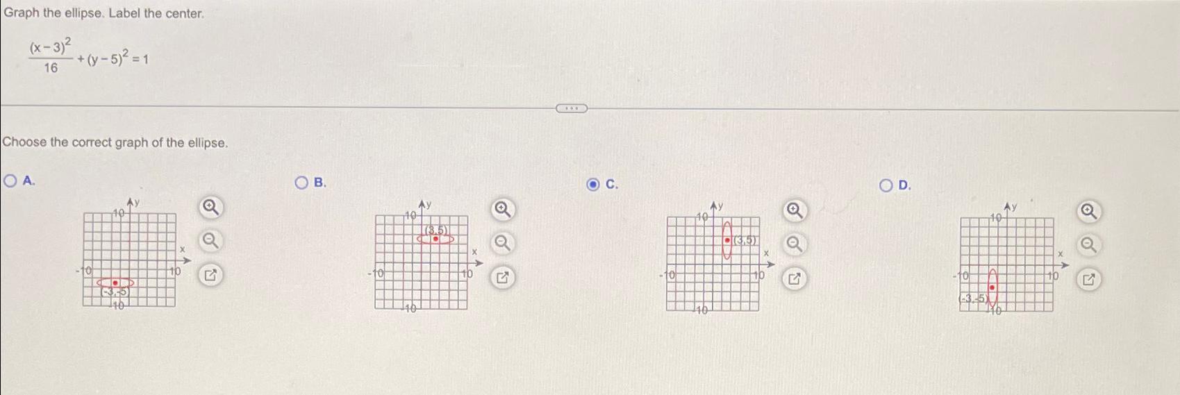 Solved Graph the ellipse. Label the | Chegg.com