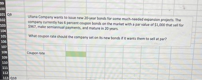 Solved Uliana Company wants to issue new 20 -year bonds for | Chegg.com