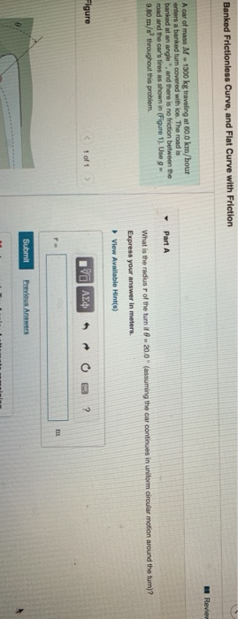 Solved Banked Frictionless Curve, and Flat Curve with | Chegg.com