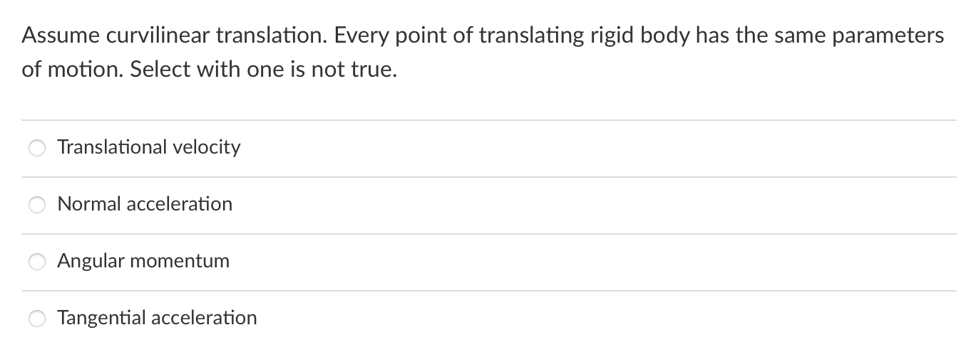 Solved Assume curvilinear translation. Every point of | Chegg.com