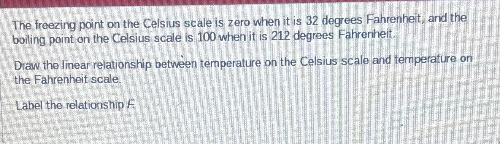 Solved The freezing point on the Celsius scale is zero when | Chegg.com