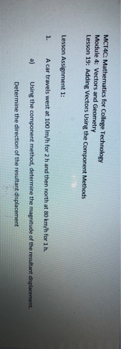 Solved MCT4C: Mathematics for College Technology Module 4: | Chegg.com