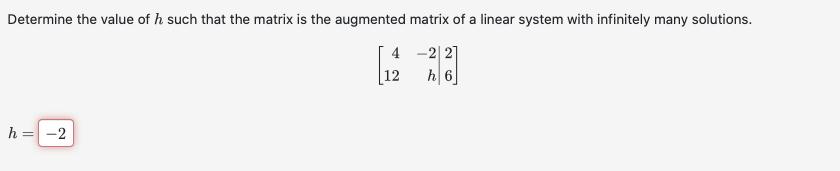 Solved augmented matrix of a linear system with infinitely | Chegg.com