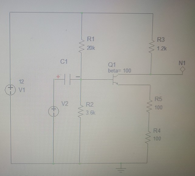 Solved Examine the topology of R1, R2, V1 (ignore C1, V2 for | Chegg.com