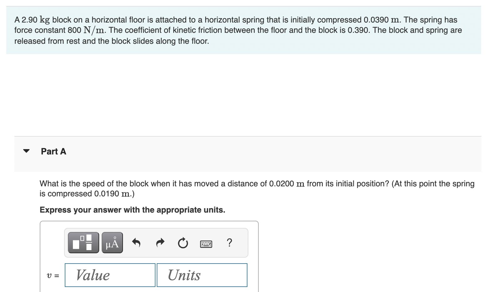 Solved A 2.90kg ﻿block on a horizontal floor is attached to | Chegg.com
