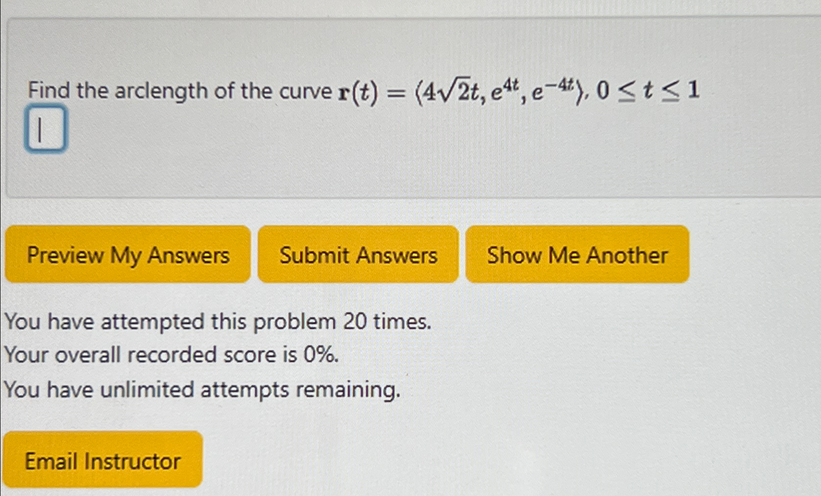 Solved Find the arclength of the curve | Chegg.com