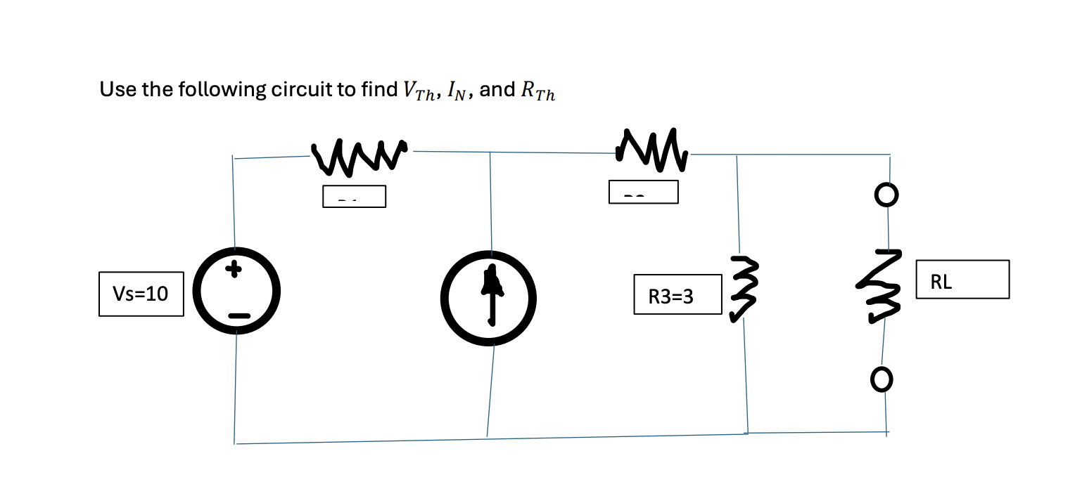 Use the following circuit to find VTh,IN, ﻿and RTh | Chegg.com