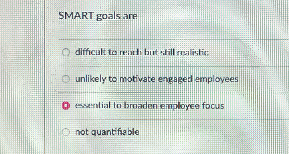 Solved SMART goals areq,difficult to reach but still | Chegg.com