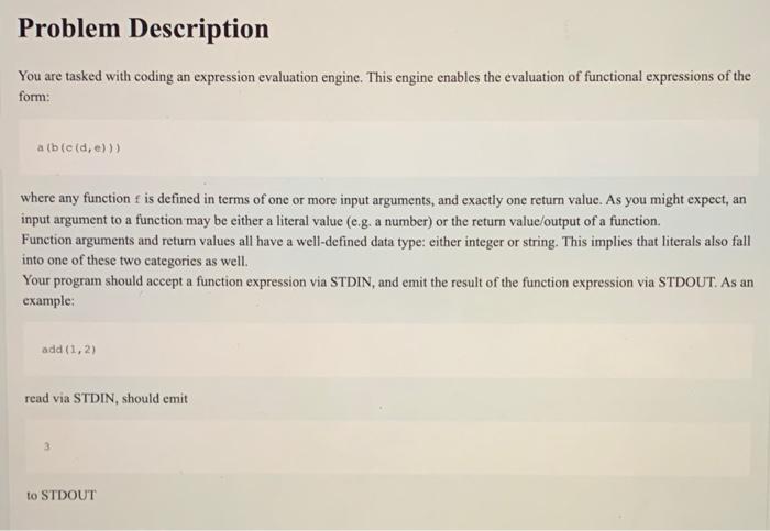 Solved You are tasked with coding an expression evaluation | Chegg.com