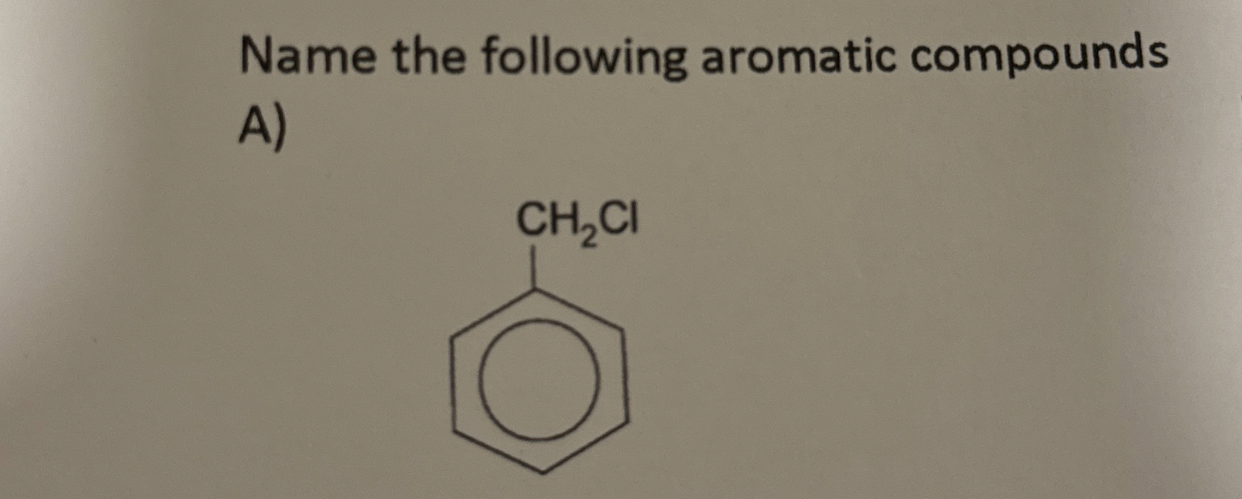 Solved Name the following aromatic compounds A) | Chegg.com