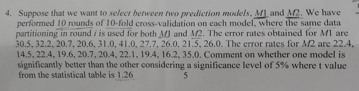 Solved Suppose that we want to select between two prediction | Chegg.com