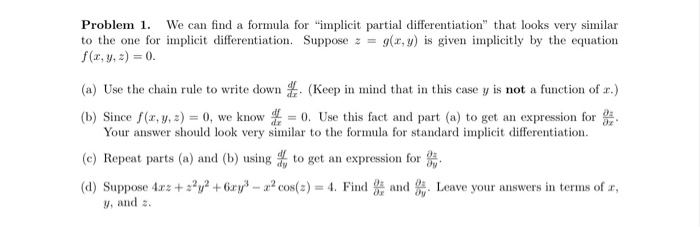Solved Problem 1. We can find a formula for "implicit | Chegg.com