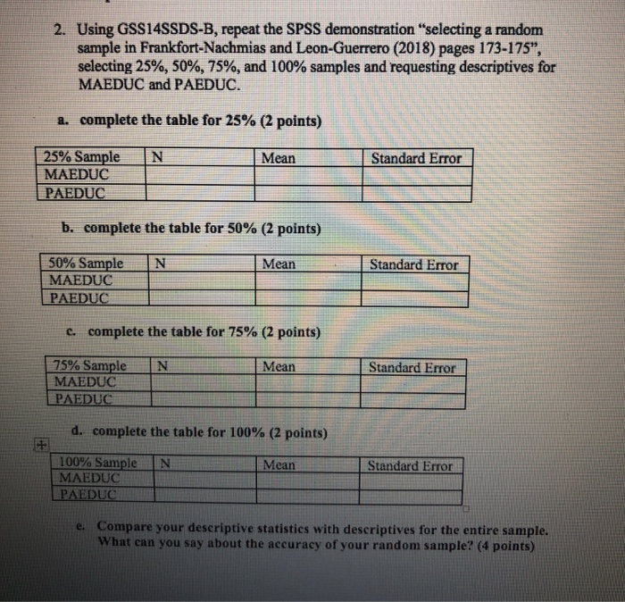 2. Using GSS14SSDS-B, repeat the SPSS demonstration | Chegg.com