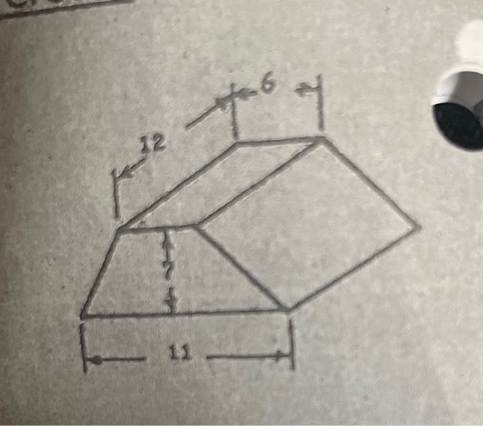 Solved find the volume given the following dimensions | Chegg.com