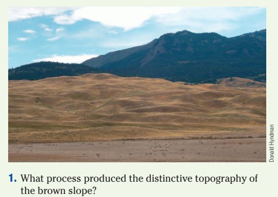 Solved What process produced the distinctive topography | Chegg.com