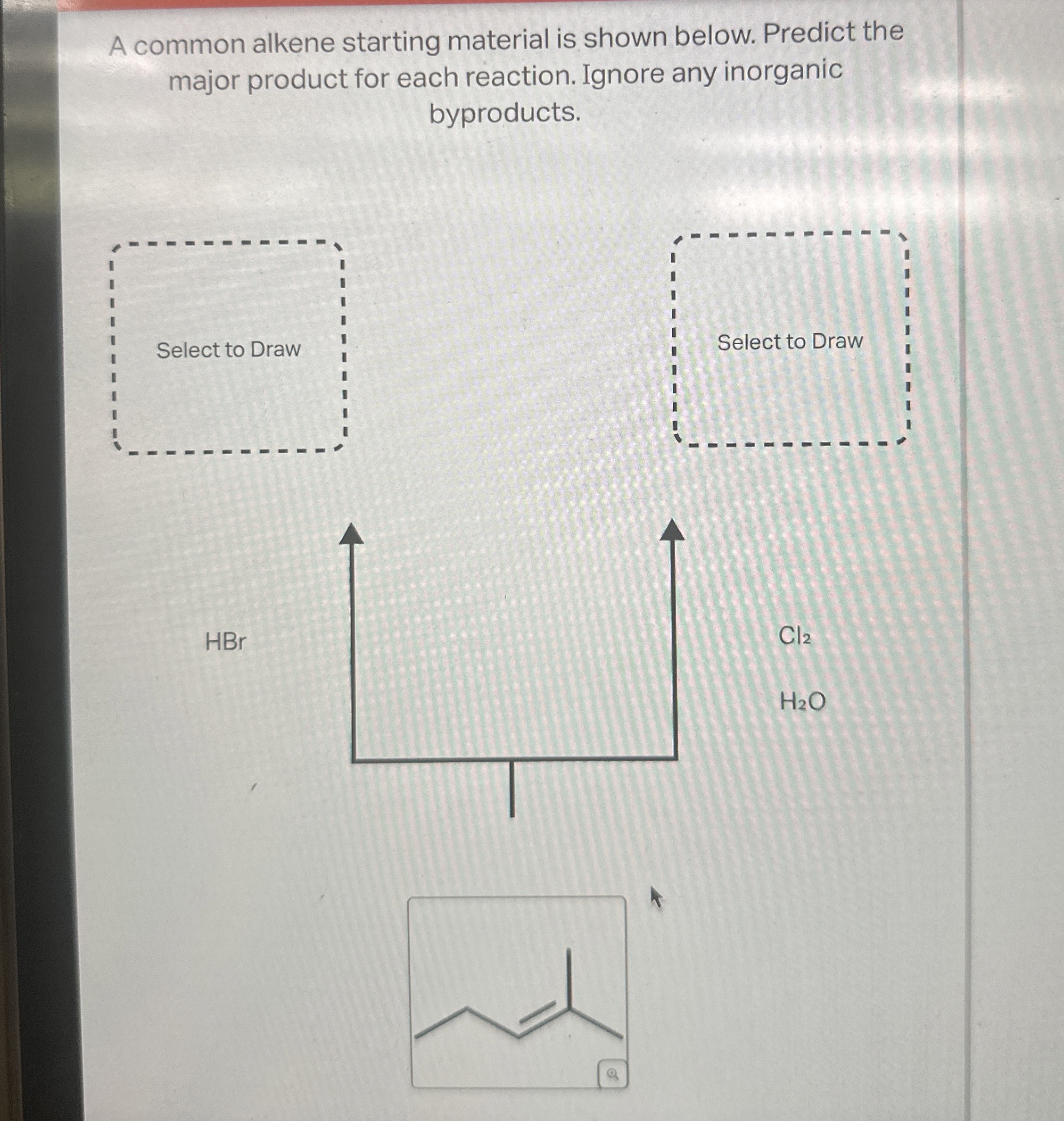 Solved A common alkene starting material is shown below. | Chegg.com