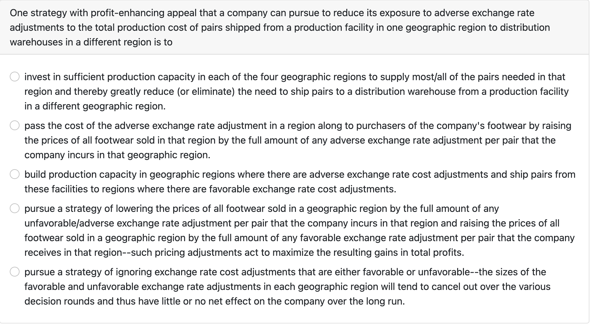 Solved warehouses in a different region is toinvest in | Chegg.com