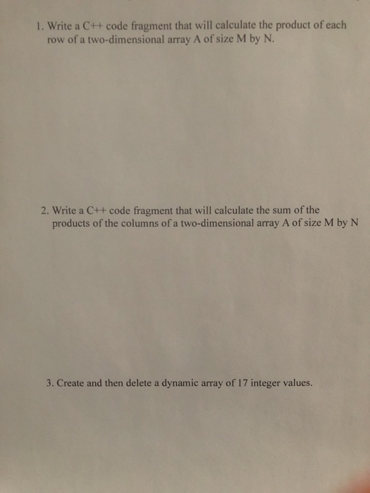 Solved 1. Write a C++ code fragment that will calculate the | Chegg.com