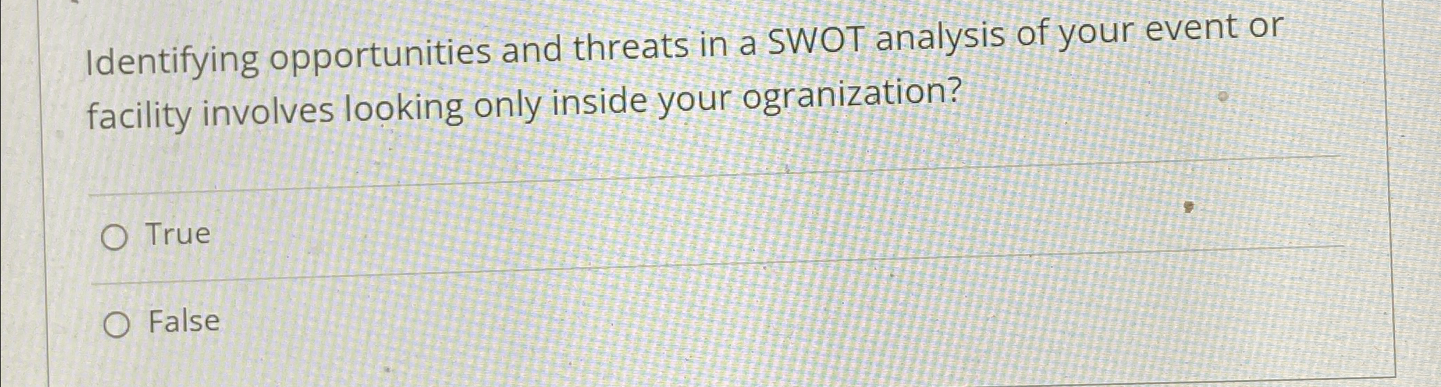 Solved Identifying opportunities and threats in a SWOT | Chegg.com