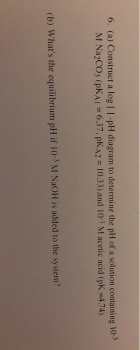 6. (a) Construct a log | | -pH diagram to determine | Chegg.com