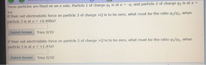 Solved Three particles are fixed on an x axis. Particle 1 of | Chegg.com