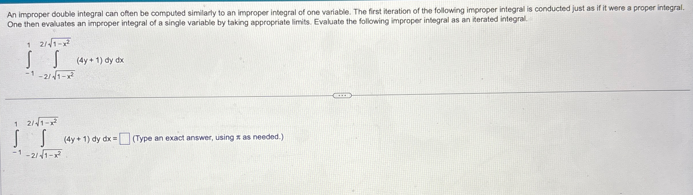 Solved An improper double integral can often be computed | Chegg.com