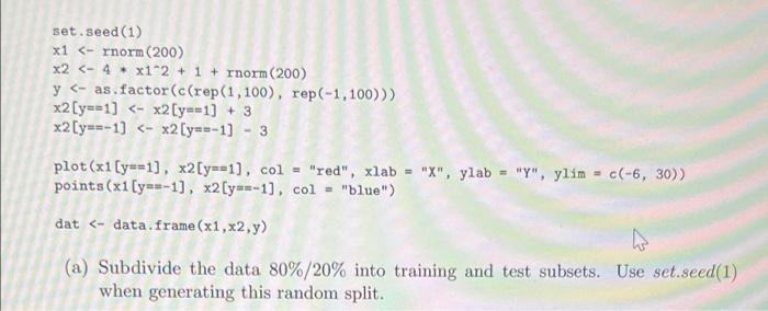 Solved set.seed (1) x1