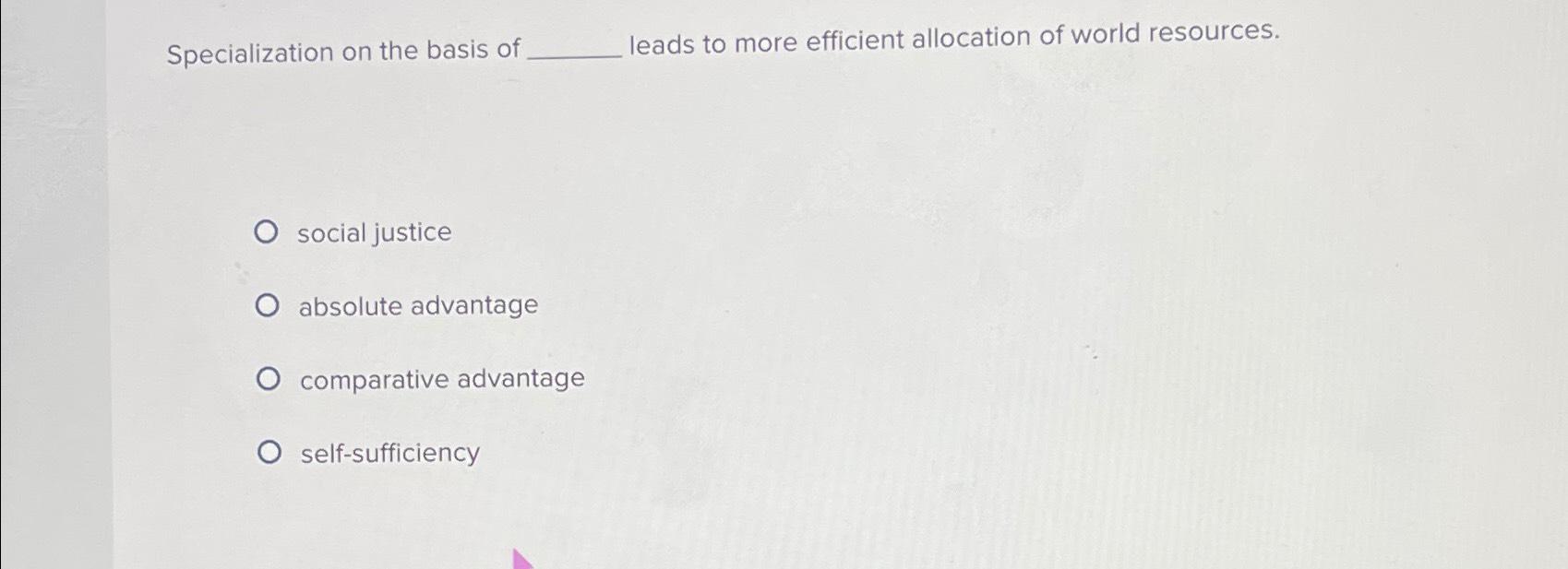 Solved Specialization on the basis of leads to more | Chegg.com