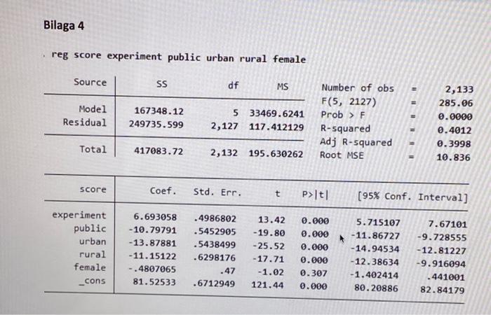 Solved 5b) Is this model better than the one estimated in | Chegg.com