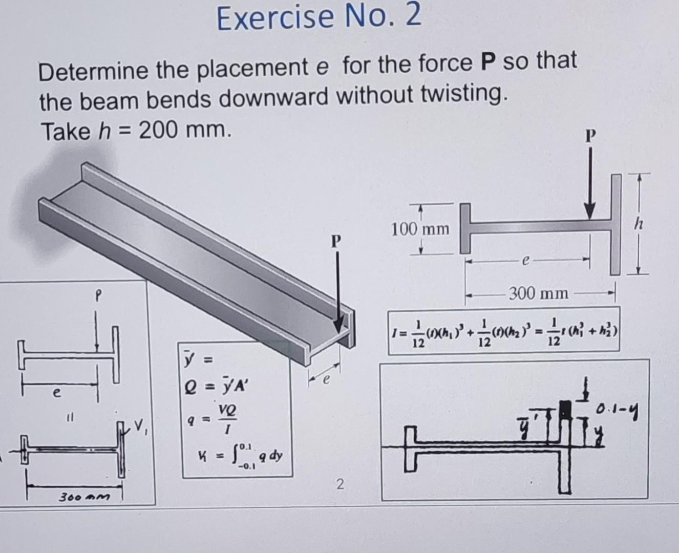 Solved Determine the placement e for the force P so that the | Chegg.com