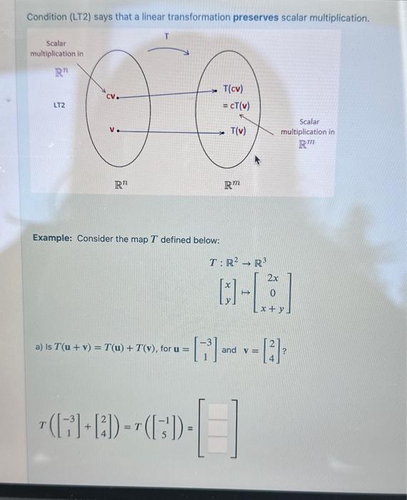 Solved Linear Transformations In linear algebra, we are | Chegg.com