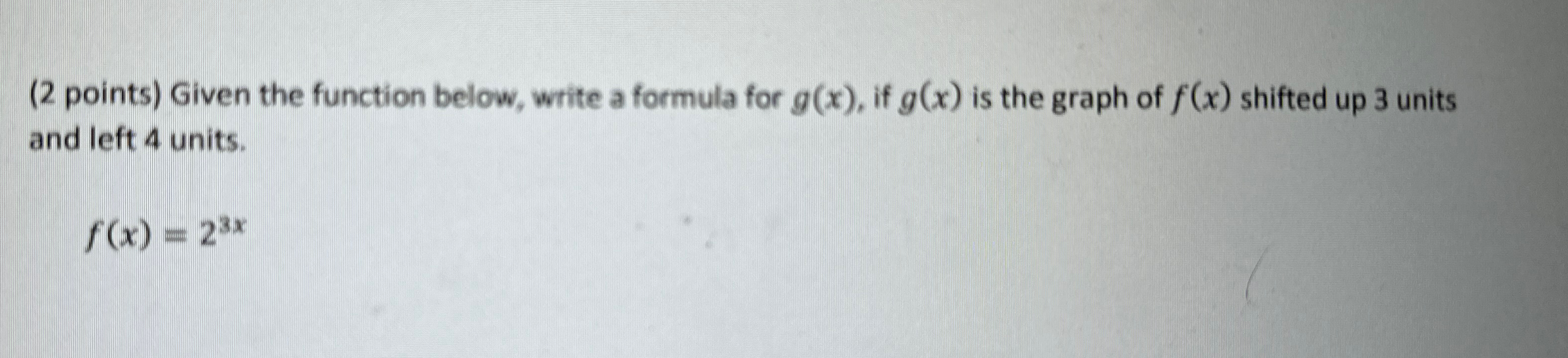 Solved (2 ﻿points) ﻿Given the function below, write a | Chegg.com