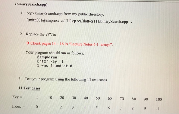 Solved Binarysearchcpp 1 Copy Binarysearchcpp From My 0164
