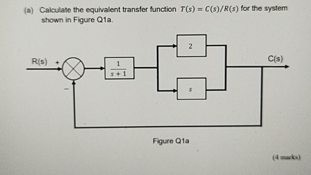 Solved (a) Calculate the equivalent transfer function T(s) = | Chegg.com