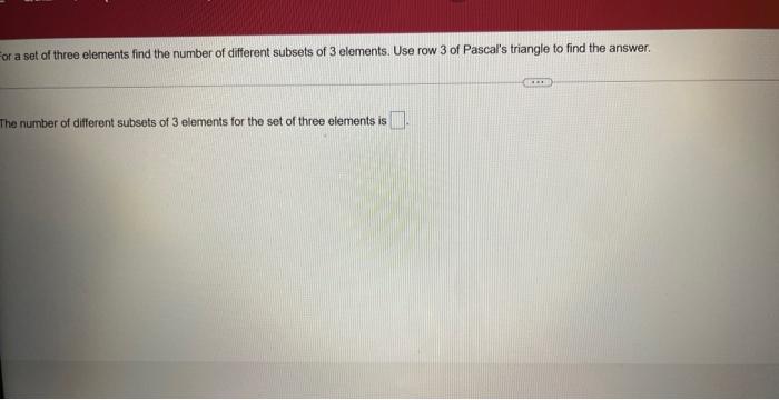 Solved for a set of three elements find the number of | Chegg.com