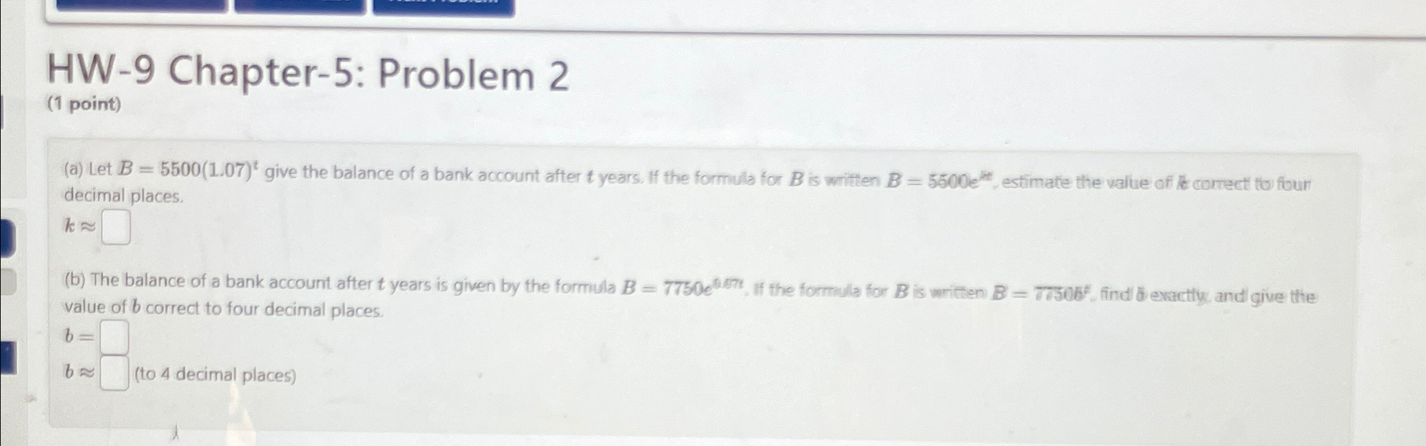 Solved HW-9 ﻿Chapter-5: Problem 2(1 ﻿point)(a) ﻿Let | Chegg.com