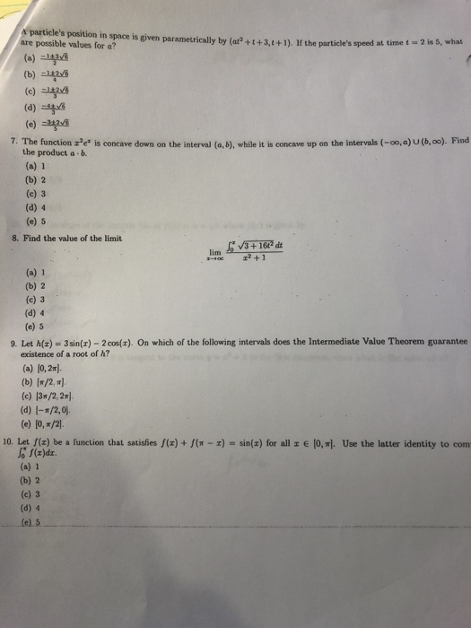 Solved A particle's position in space is given | Chegg.com