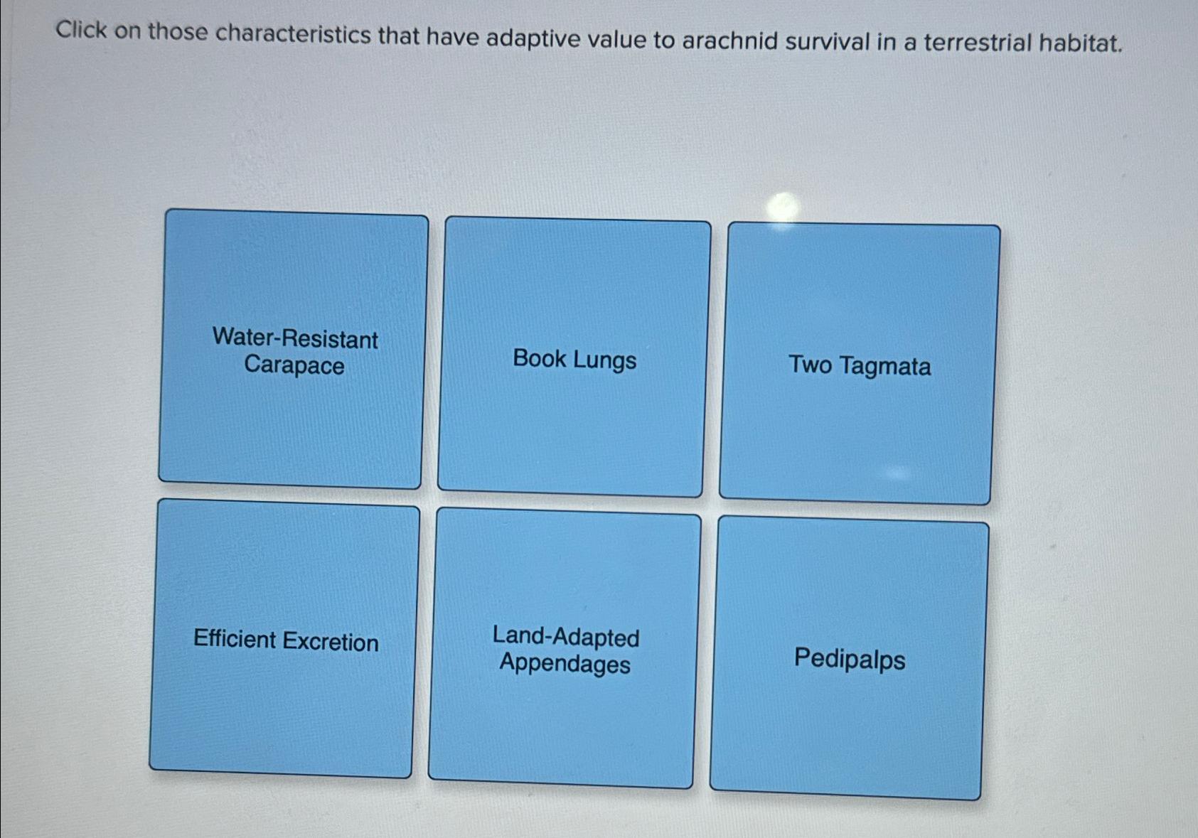 Solved Click on those characteristics that have adaptive | Chegg.com