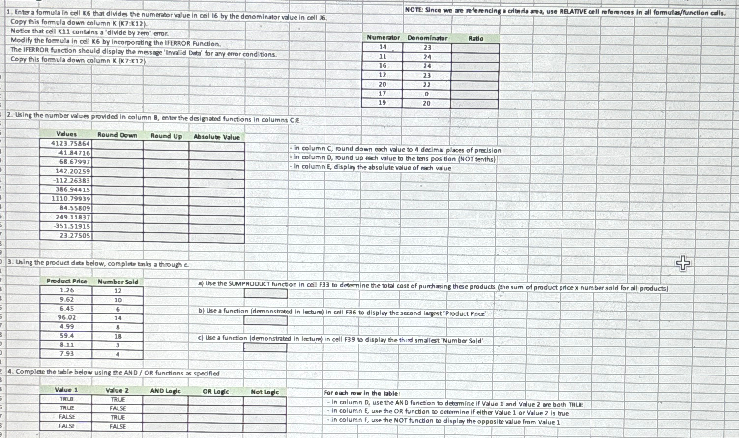 Solved Enter a formula in cell K6 ﻿that divides the | Chegg.com