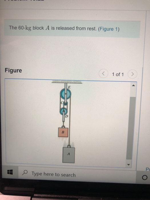 Solved The 60-kg block A is released from rest. (Figure 1). | Chegg.com