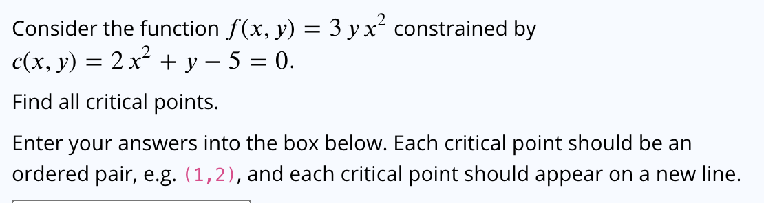 Solved Consider the function f(x,y)=3yx2 ﻿constrained | Chegg.com