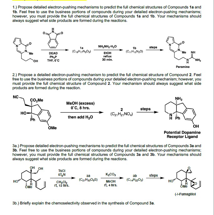 Solved Draw and details electron pushung mechanism.1.) | Chegg.com