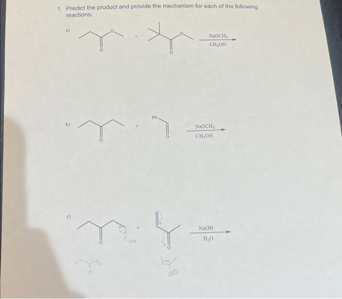 Solved 1. Predict the product and provide the mechanism for | Chegg.com