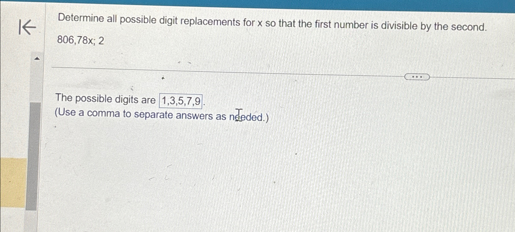 Solved Determine all possible digit replacements for x ﻿so | Chegg.com