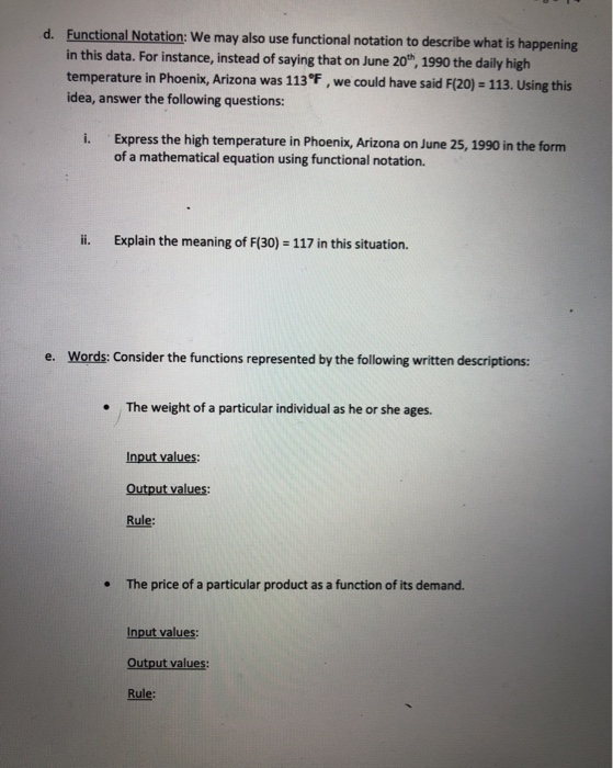 Precalculus In-class Activity 1: Functions and | Chegg.com