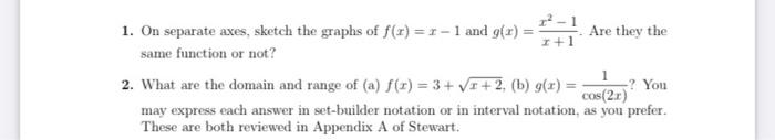 Solved 1. On separate axes, sketch the graphs of f(x)=x−1 | Chegg.com